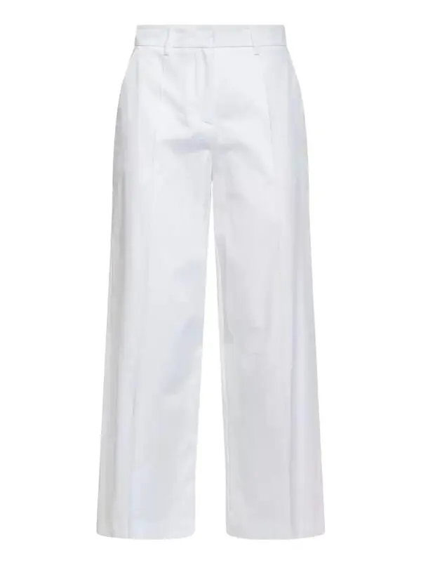 BLANCA VITA Pressed-crease Wide-leg Trousers - White