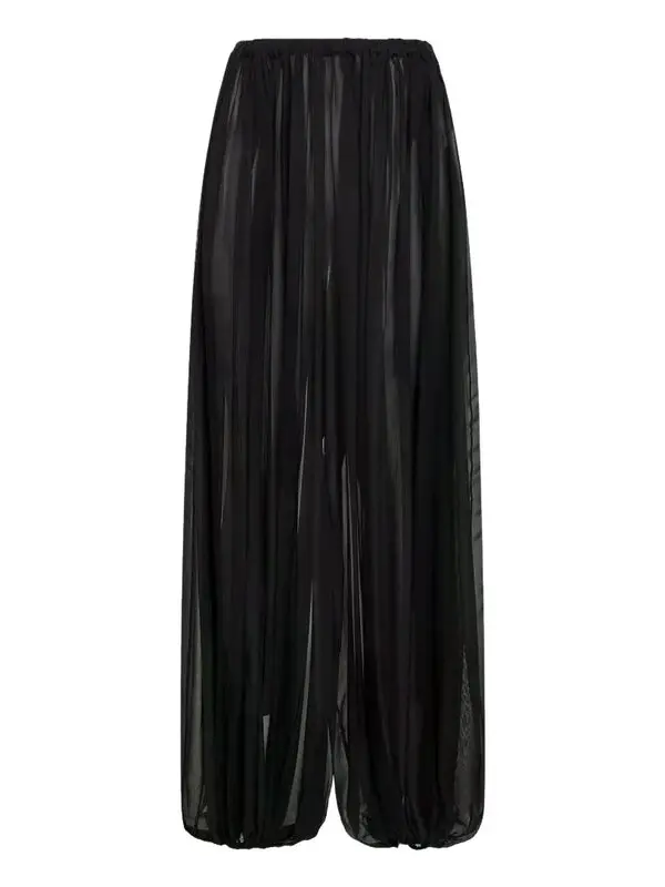 Giuseppe Di Morabito Pleated Wide-leg Silk Trousers - Black