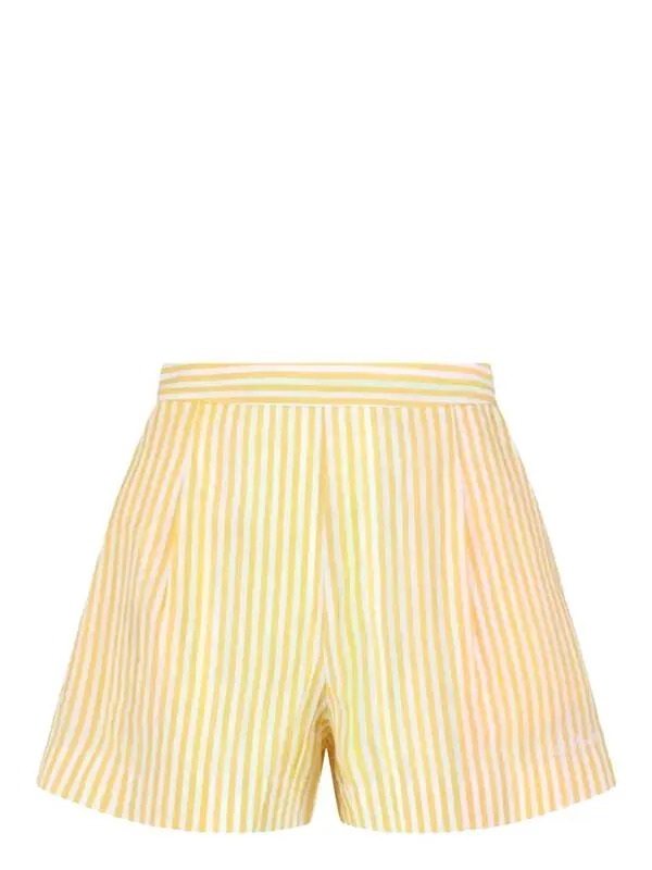 MC2 SAINT BARTH Striped Pleated Shorts - Yellow
