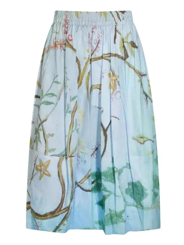TALKING WALLS Floral-print Midi Skirt - Blue