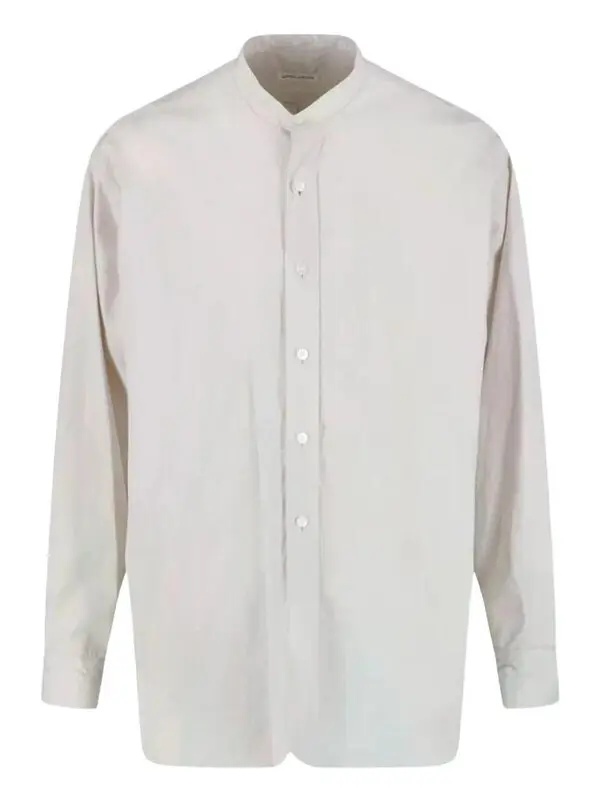KAPTAIN SUNSHINE Band-collar Cotton Shirt - Neutrals