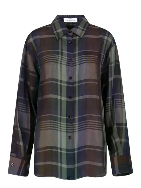 THE FRANKIE SHOP Peri Tartan Shirt - Blue