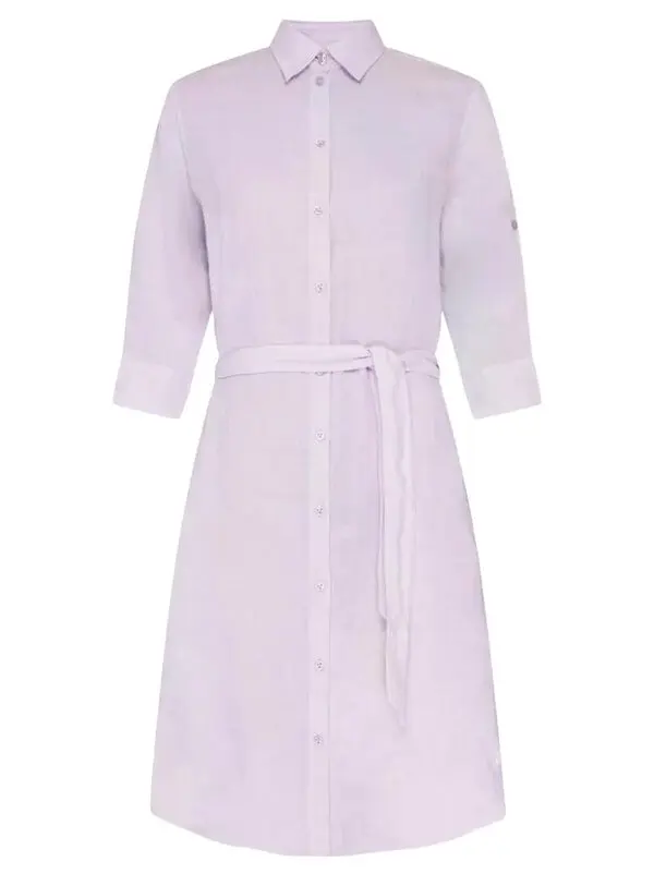 Vilebrequin Ludovie Belted Linen Shirt Midi Dress - Purple