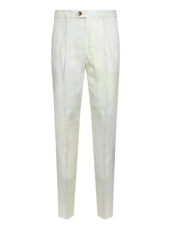 Brunello Cucinelli Pleated Tapered-leg Trousers - White