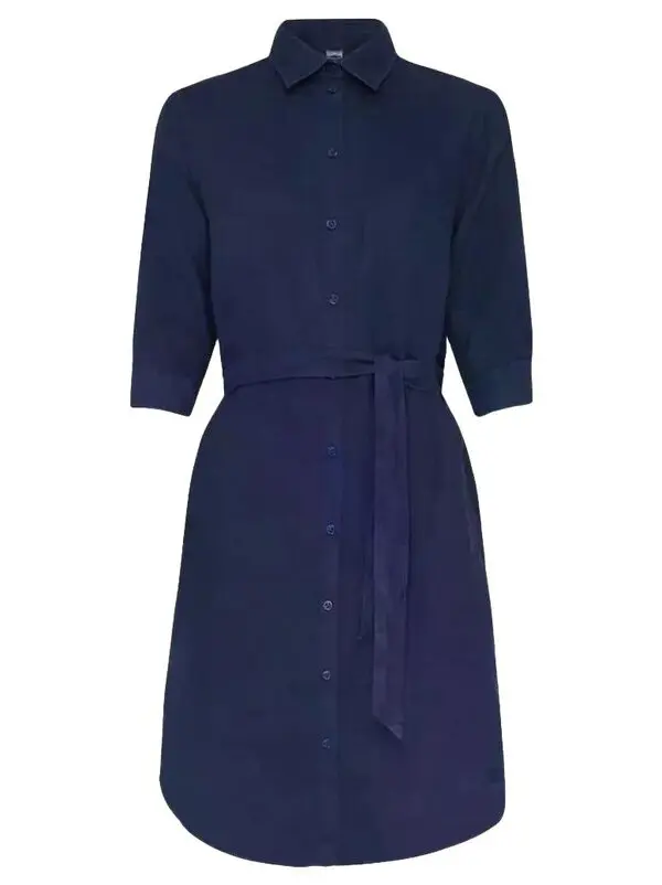 Vilebrequin Ludovie Belted Linen Shirt Midi Dress - Blue