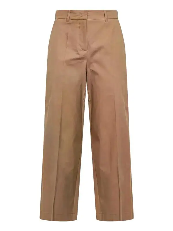 BLANCA VITA Pressed-crease Wide-leg Trousers - Brown
