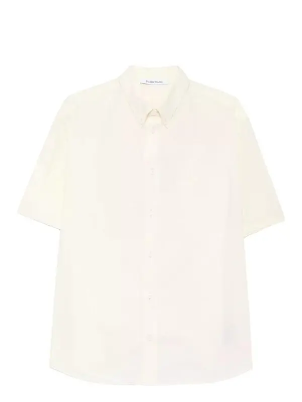 Études Studio Button-down Short-sleeve Cotton Shirt - Neutrals