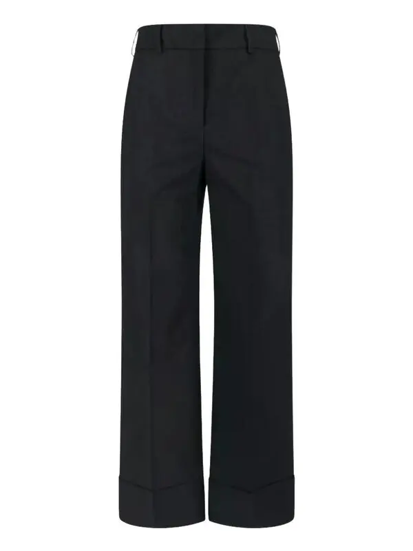 Incotex Pressed-crease Turn-up Trousers - Black