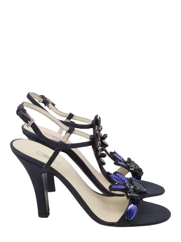 Prada Jewel-embellished Heeled Sandals - Blue