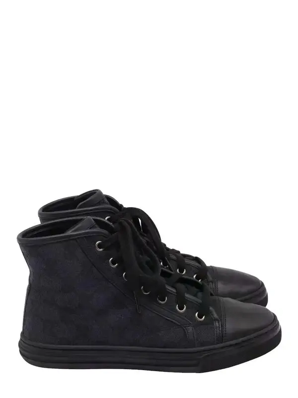 Gucci Gg Monogram High-top Sneakers - Black
