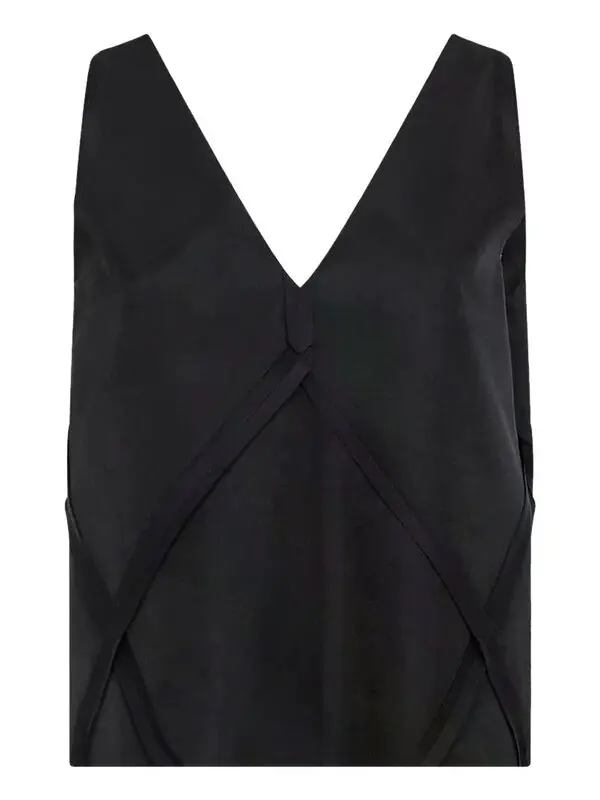 MAISON MARGIELA Paneled V-neck Top - Black