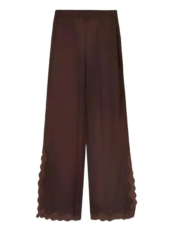 16Arlington Ricci Lace-trim Palazzo Pants - Brown