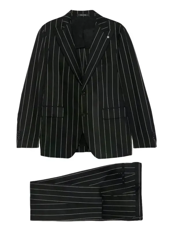 Tagliatore Pinstripe-pattern Suit - Black