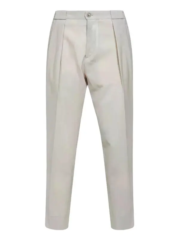 BRIGLIA 1949 Pleated Pressed-crease Trousers - Neutrals