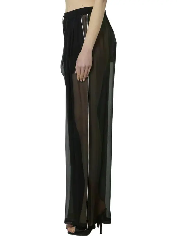 Dolce & Gabbana Silk Chiffon Trousers - Black