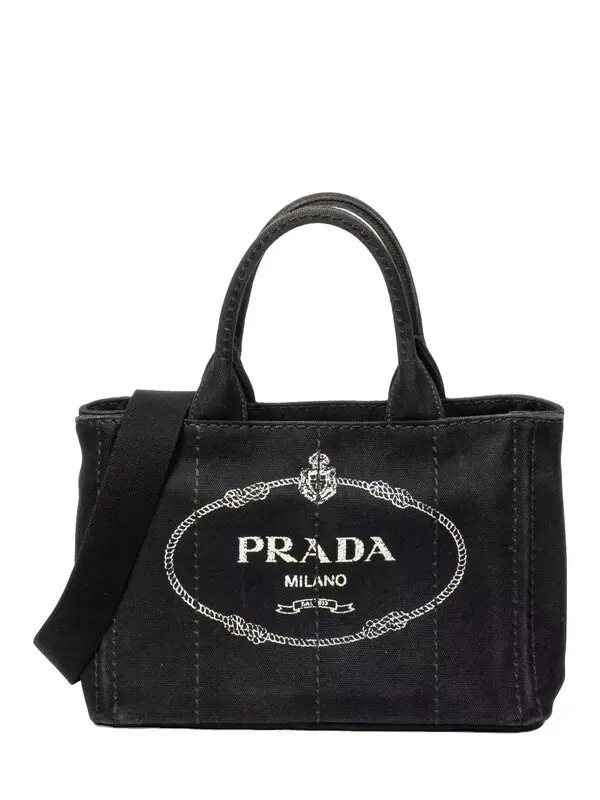 Prada Canapa Logo-print Tote Bag - Black