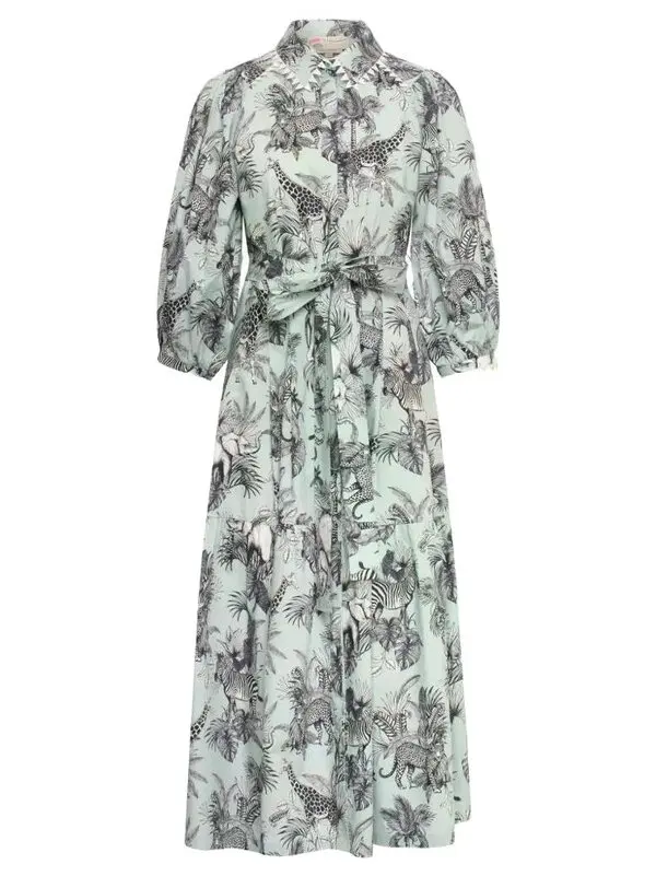 MAISON COMMON Animal-print Midi Dress - Blue
