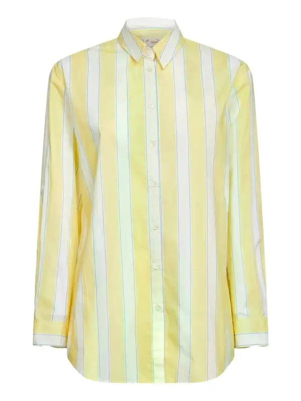 MC2 SAINT BARTH Striped Embroidered Shirt - Yellow