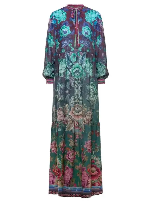 PIERRE-LOUIS MASCIA Floral-print Maxi Dress - Green