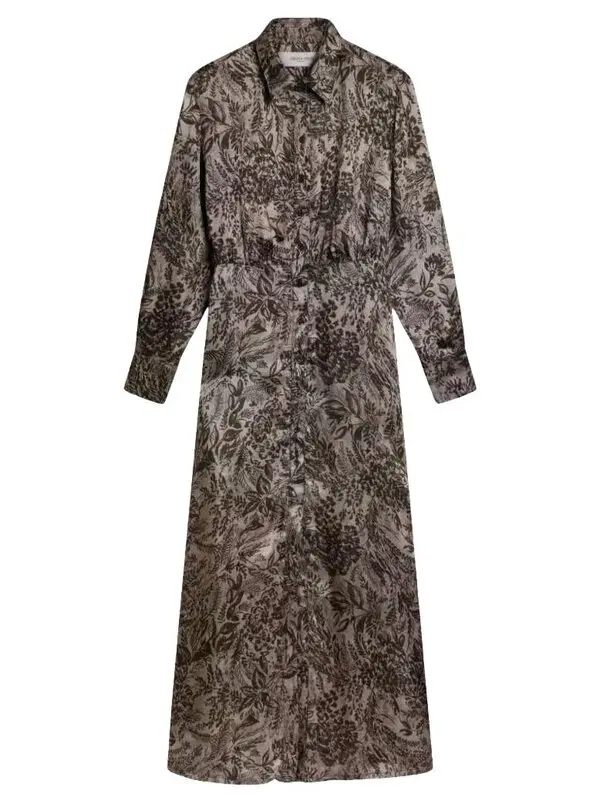 GOLDEN GOOSE Floral Print Maxi Dress - Neutrals