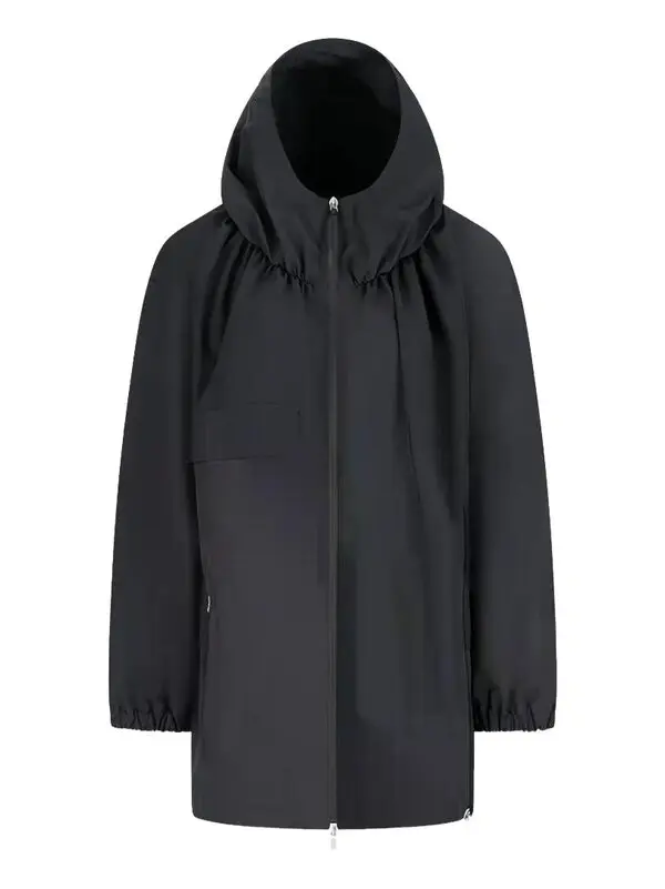 JIL SANDER Hooded Gathered Jacket - Black