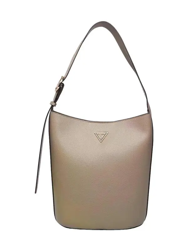 Guess Triangle Logo Shoulder Bag - Neutrals
