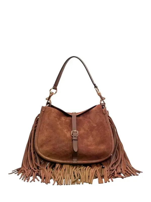 Etro Fringed Suede Shoulder Bag - Brown