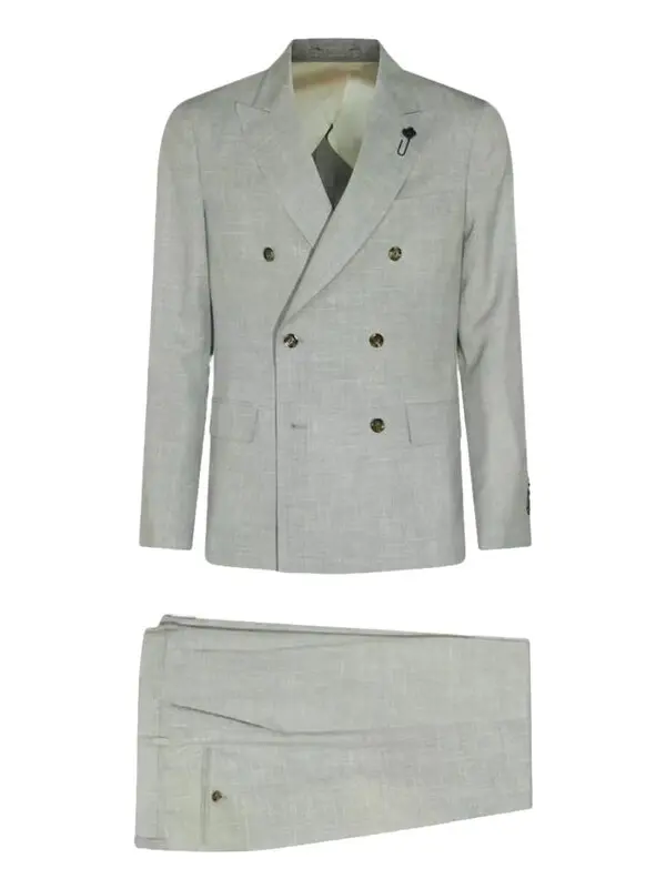 LARDINI Double-breasted Blazer - Grey