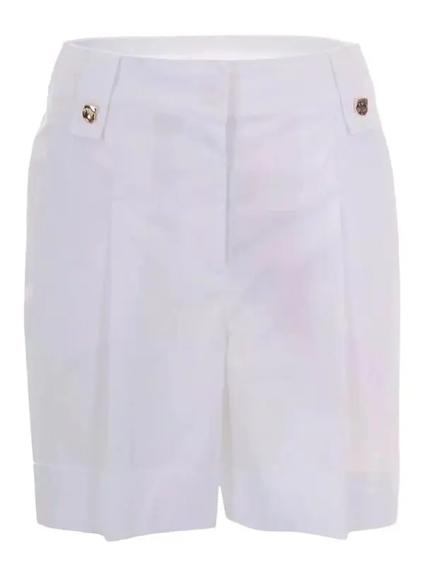 Liu Jo Button-detailed Pleated Shorts - White