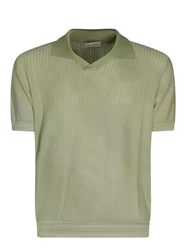PIACENZA CASHMERE 1733 Ribbed-knit Polo Shirt - Green