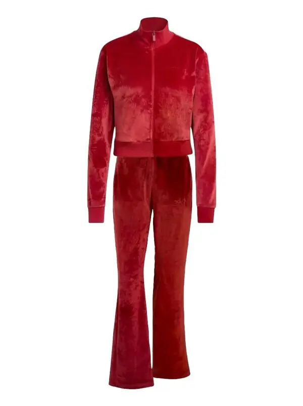 Adidas Velour Tracksuit - Red