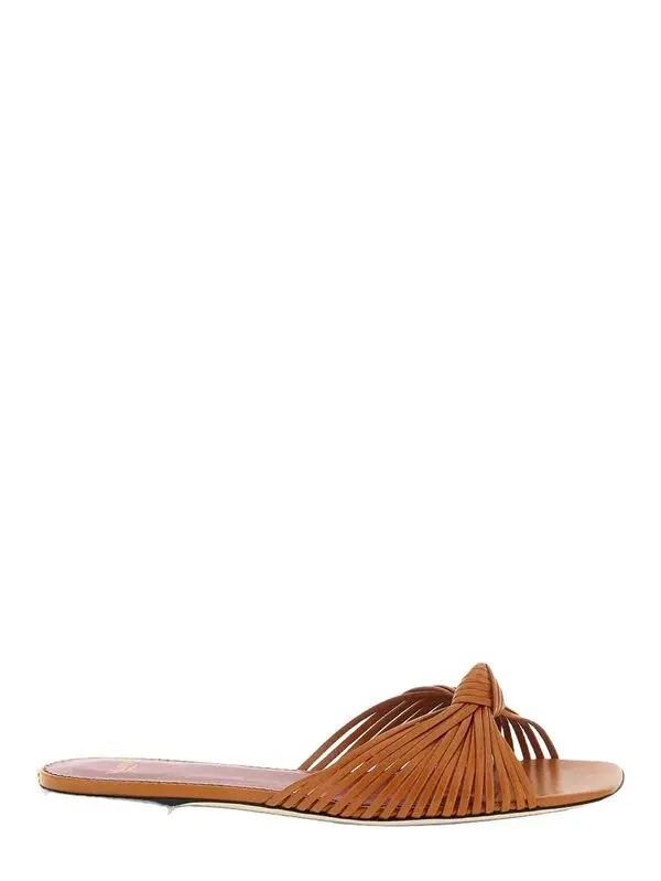 Valentino Garavani Annet Knot-detail Leather Sandals - Brown