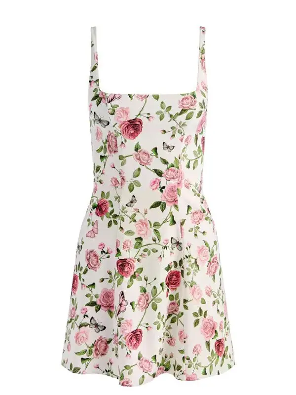 Alice + Olivia Julia Floral-print Mini Dress - White