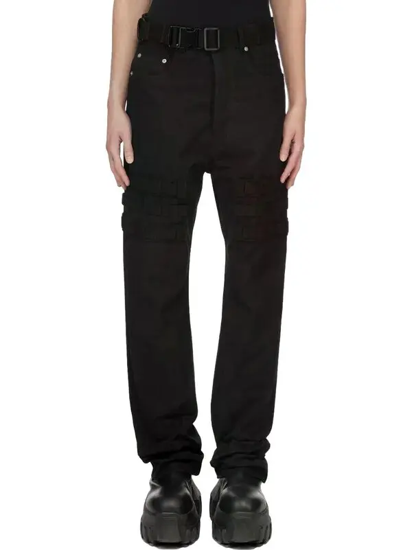 Rick Owens Geth Belted Cargo Trousers - Black