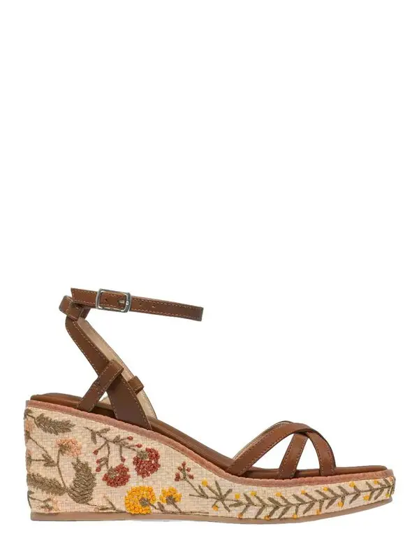 Bernardo Cairo Floral Wedge Espadrilles - Brown