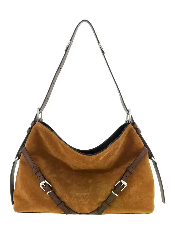 Givenchy Medium Voyou Suede Shoulder Bag - Brown