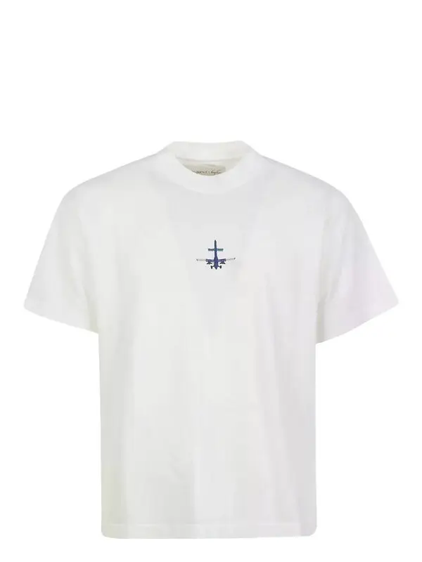 ALBERTO BRESCI Embroidered Cotton T-shirt - White