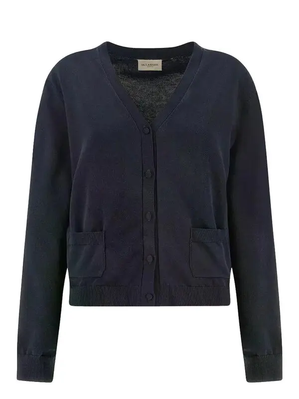 Paul & Shark Patch-pocket V-neck Cardigan - Blue