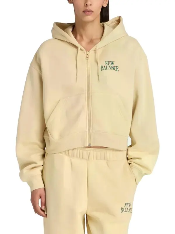 NEW BALANCE Trackside Fleece Full-zip Hoodie - Neutrals
