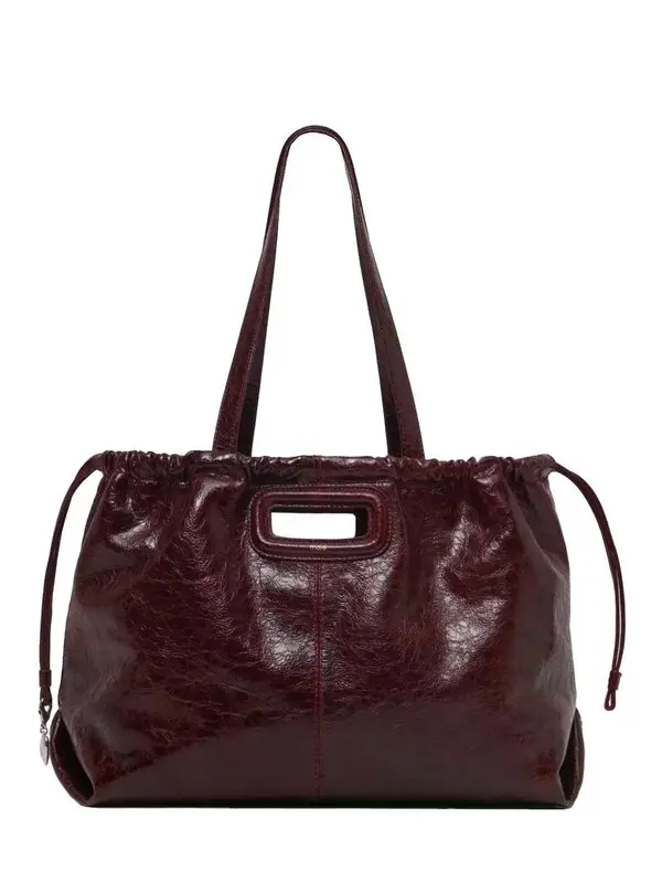 Maje M Leather Tote Bag - Red