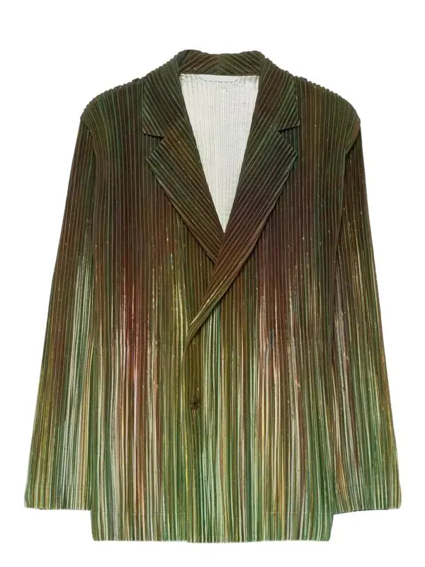 Issey Miyake Pleated Blazer - Green
