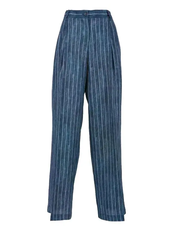 ERMANNO FIRENZE Pinstripe Pleated Pants - Blue