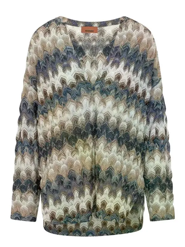 Missoni Zigzag-knit Metallic Blouse - Neutrals