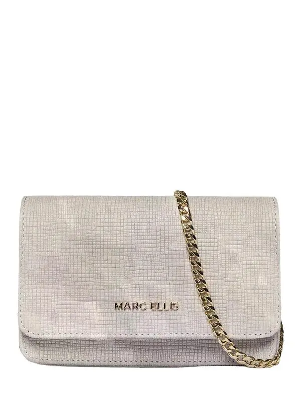 MARC ELLIS Everly Lizard-effect Clutch Bag - Neutrals