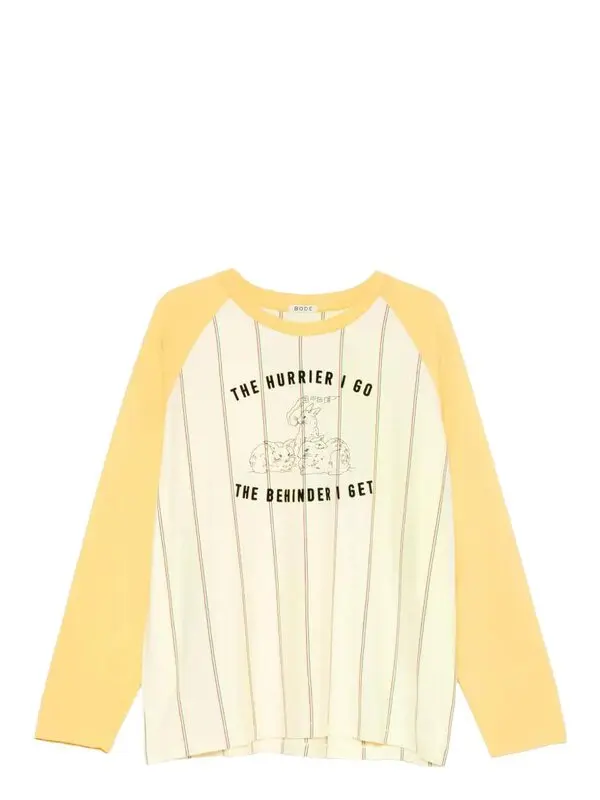 BODE Summertime Stripe Baseball T-shirt - Yellow