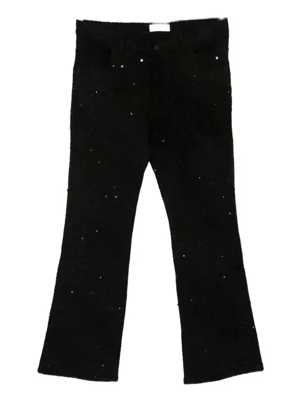 ERNEST W. BAKER Sequin-embellished Bouclé-knit Trousers - Black
