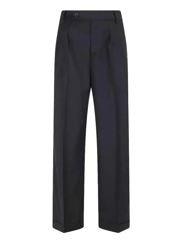 BRIGLIA 1949 Pleated Turned-up Trousers - Blue