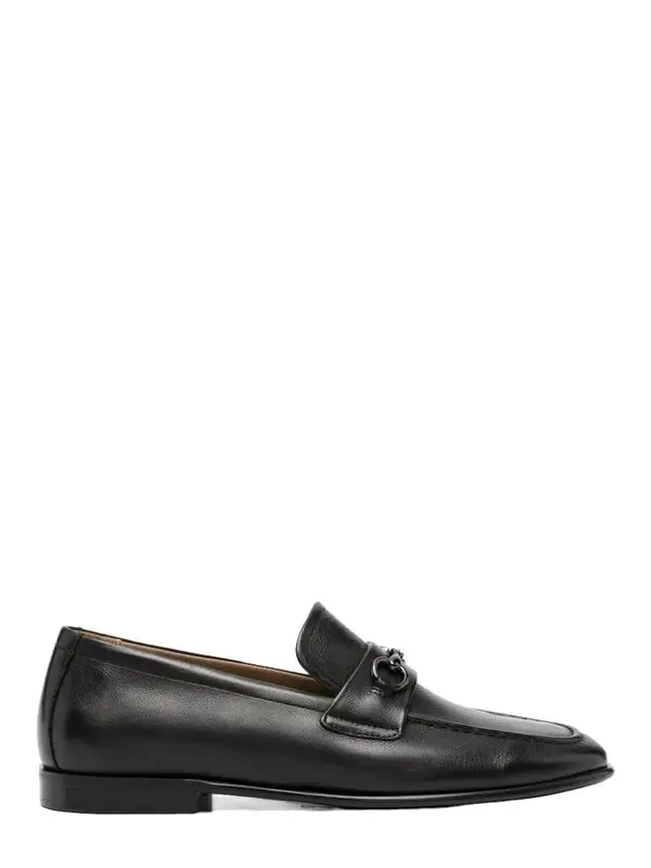ADRIANNA FERETTI Horsebit-detail Leather Loafers - Black