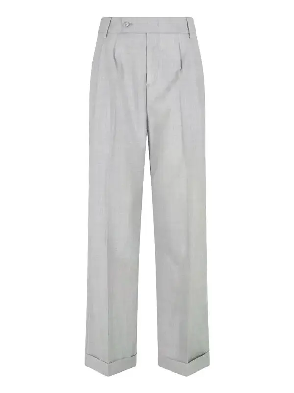 BRIGLIA 1949 Pleated Turned-up Trousers - Grey