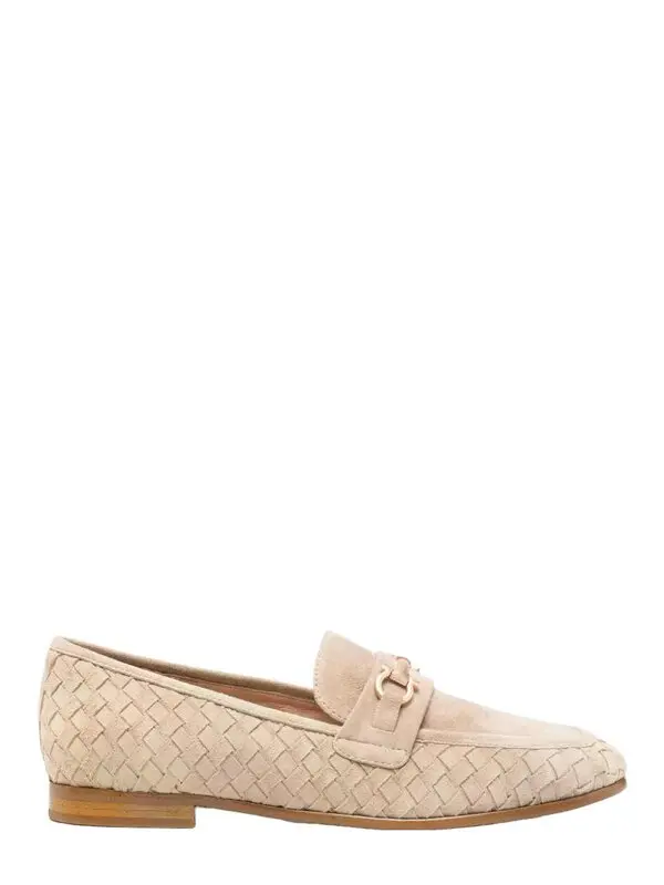 ADRIANNA FERETTI Woven Horsebit-detail Loafers - Neutrals